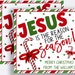 Jesus Gift Tag, Jesus is the Reason for the Season, Christian Gift Tag ...