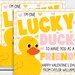 Rubber Duck Gift Tag, Editable Valentine Daycare Preschool School Early ...