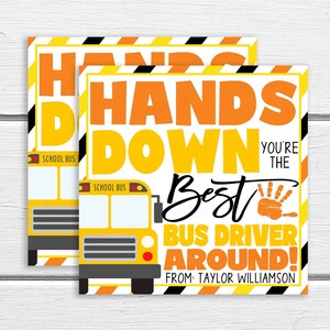 Bus Driver Appreciation Gift Tag, Hands Down You're the Best Bus Driver ...