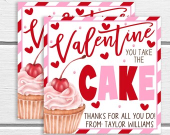 Valentine Muffin Appreciation Gift Tag Editable Thank You - Etsy