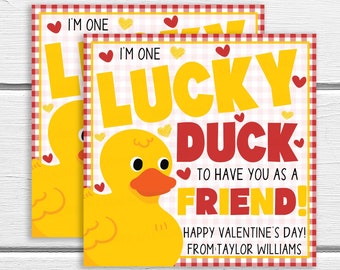 Rubber Duck Gift Tag Editable Valentine Daycare Preschool | Etsy