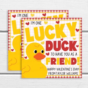 Rubber Duck Gift Tag, Editable Valentine Daycare Preschool School Early ...