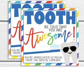 Dentist Appreciation Tag - Etsy