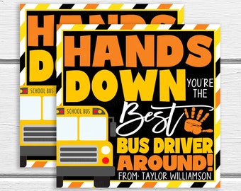 School Bus Driver Appreciation Gift Tag Printable Thank You - Etsy