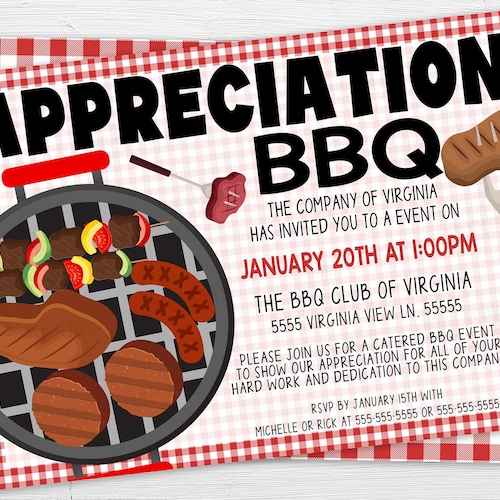 EDITABLE Appreciation Dinner/lunch Invitation Staff Employee - Etsy