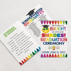 Graduation Ceremony Program, Any Grade, Future is so Bright Template ...