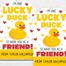 Rubber Duck Gift Tag, Editable Valentine Daycare Preschool School Early ...