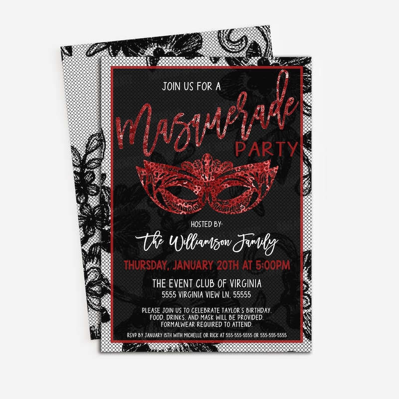 Masquerade Invitation - Etsy
