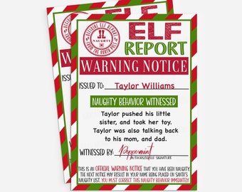 Elf Warning Letter | Etsy