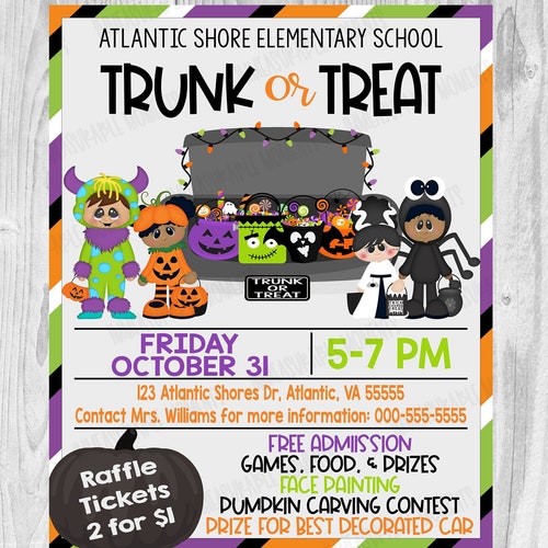 EDITABLE Trunk or Treat Flyer/invitation Printable Halloween - Etsy