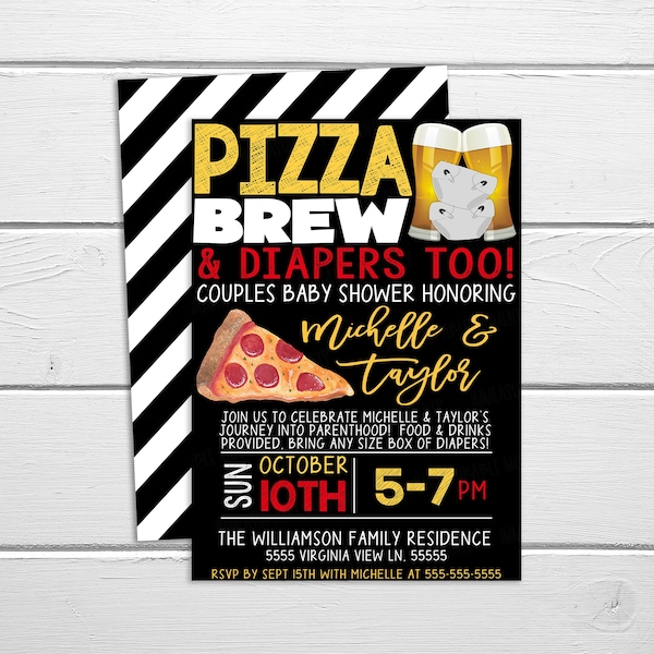 Pizza Brew Diapers Too - Etsy