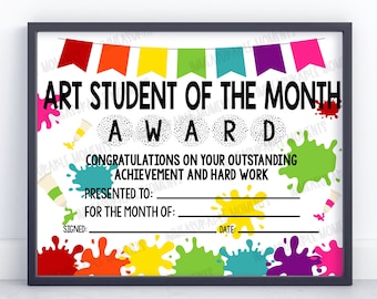 Student of the Month Crayon Award Certificate | Etsy
