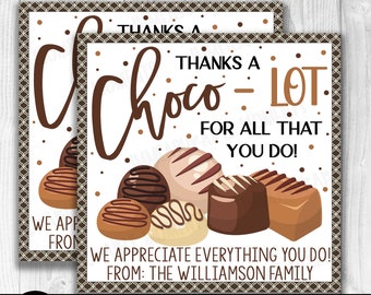 Teacher Appreciation Chocolate Tag - Etsy