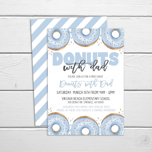 Donuts With Dad Invitation - Etsy