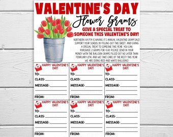 Valentine's Day Gram Flyer Editable Treat Gram | Etsy