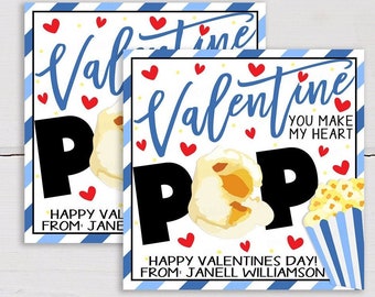 Valentine Gift Tag You Make My Heart Pop Gift Tag - Etsy