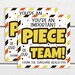 Team Gift Tags, Important Piece Our of Team, Appreciation Candy ...