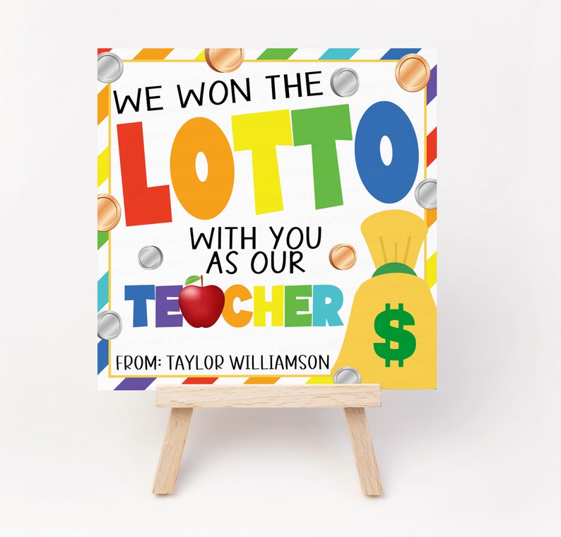 Teacher Lotto Gift Tag, Scratch off Ticket, Welcome Back to School, Won ...