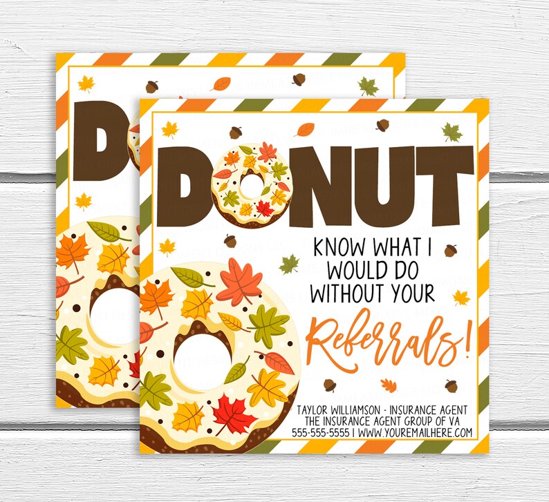Fall Donut Pop-by Gift Tag, Autumn Donut Know What I Would Do Without ...