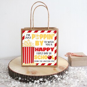 Popcorn Back to School Gift Tags, Poppin' by Happy First Day of School ...