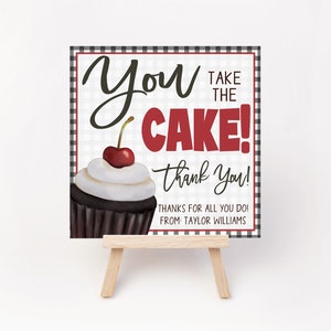 Cupcake Gift Tag, You Take the Cake, Chocolate School Teacher Staff ...
