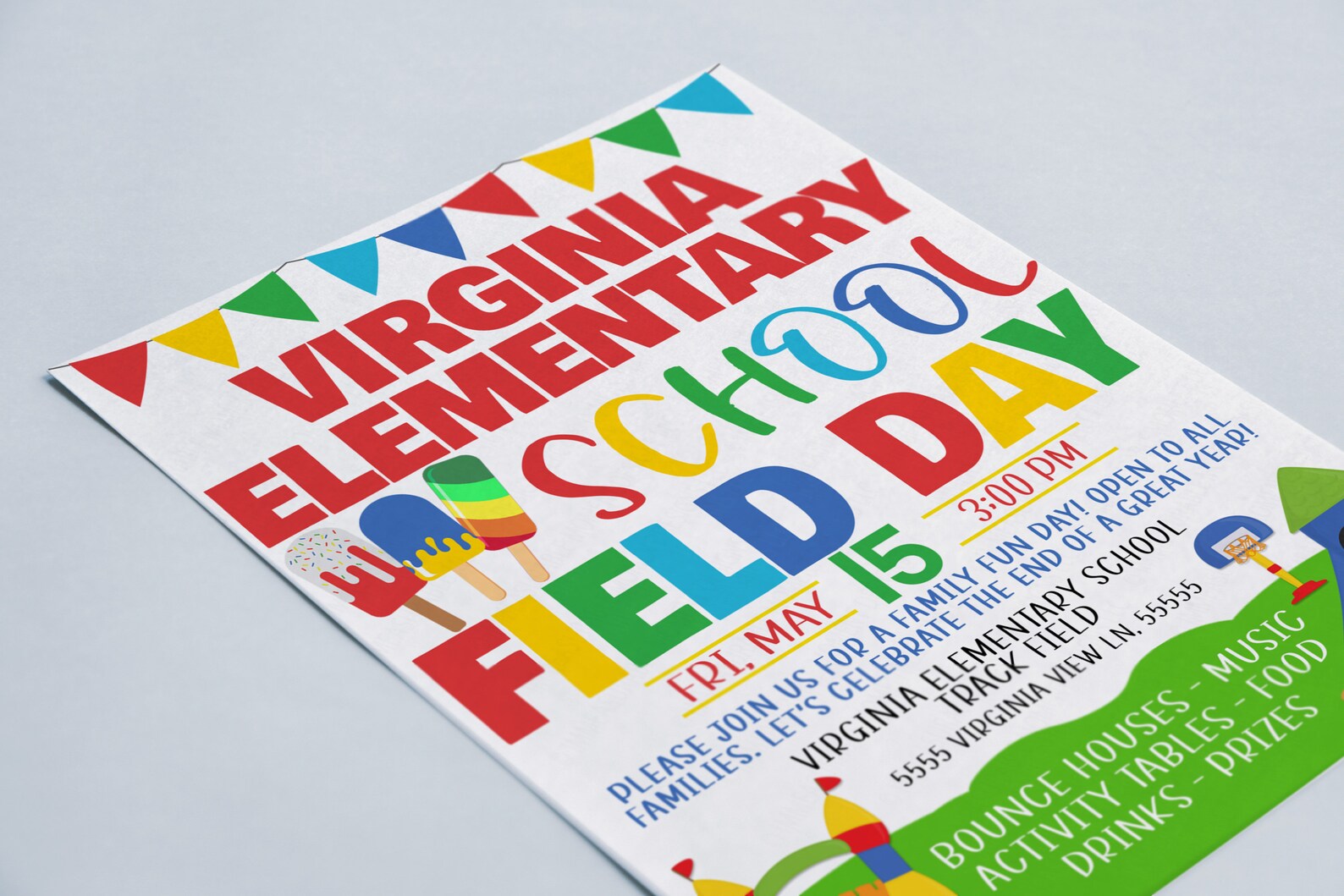 Field Day Invitation, End of School Year Graduation Celebration Party ...
