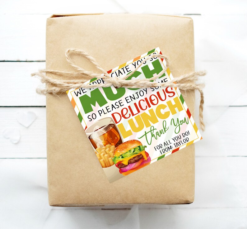 Lunch Gift Tag Appreciated so Much Enjoy Delicious Lunch - Etsy