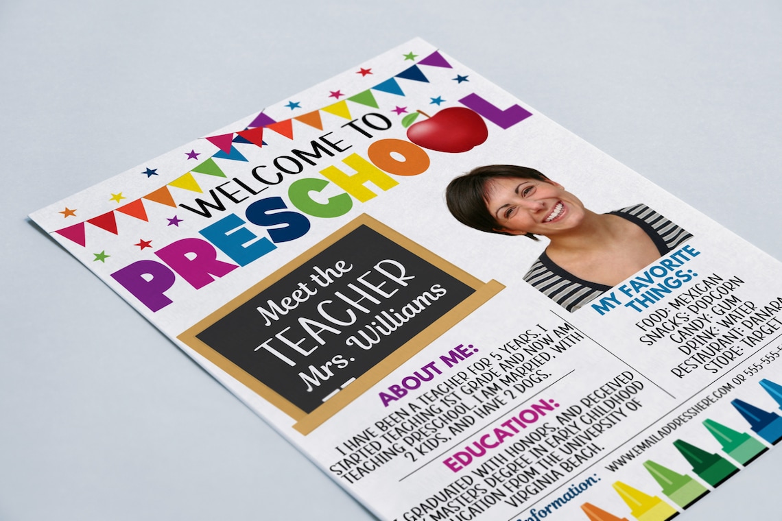 Meet the Preschool Teacher, Editable Welcome to Pre-k Teacher Event ...
