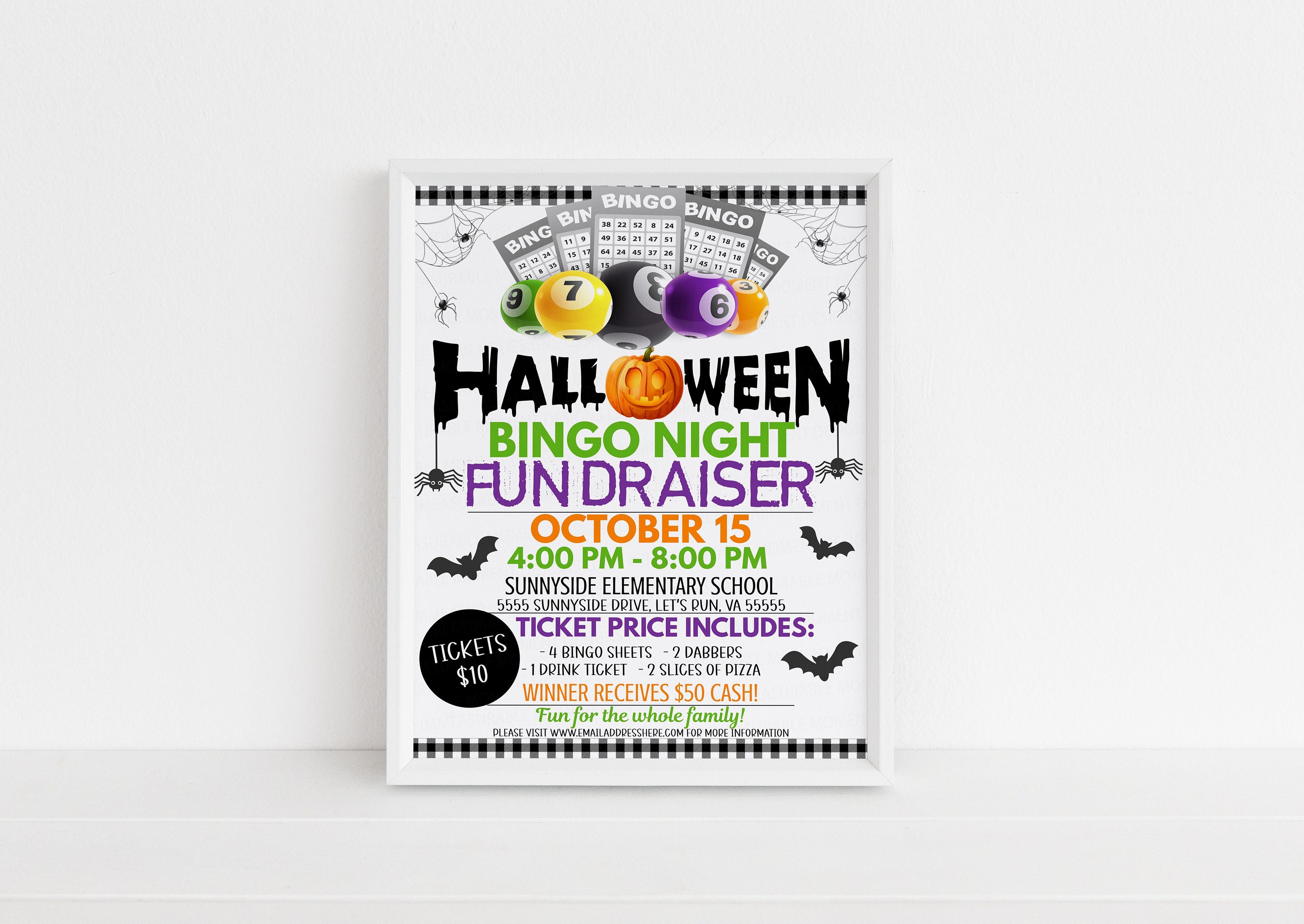 Halloween Bingo Night Flyer, Editable Printable Halloween Invitation ...