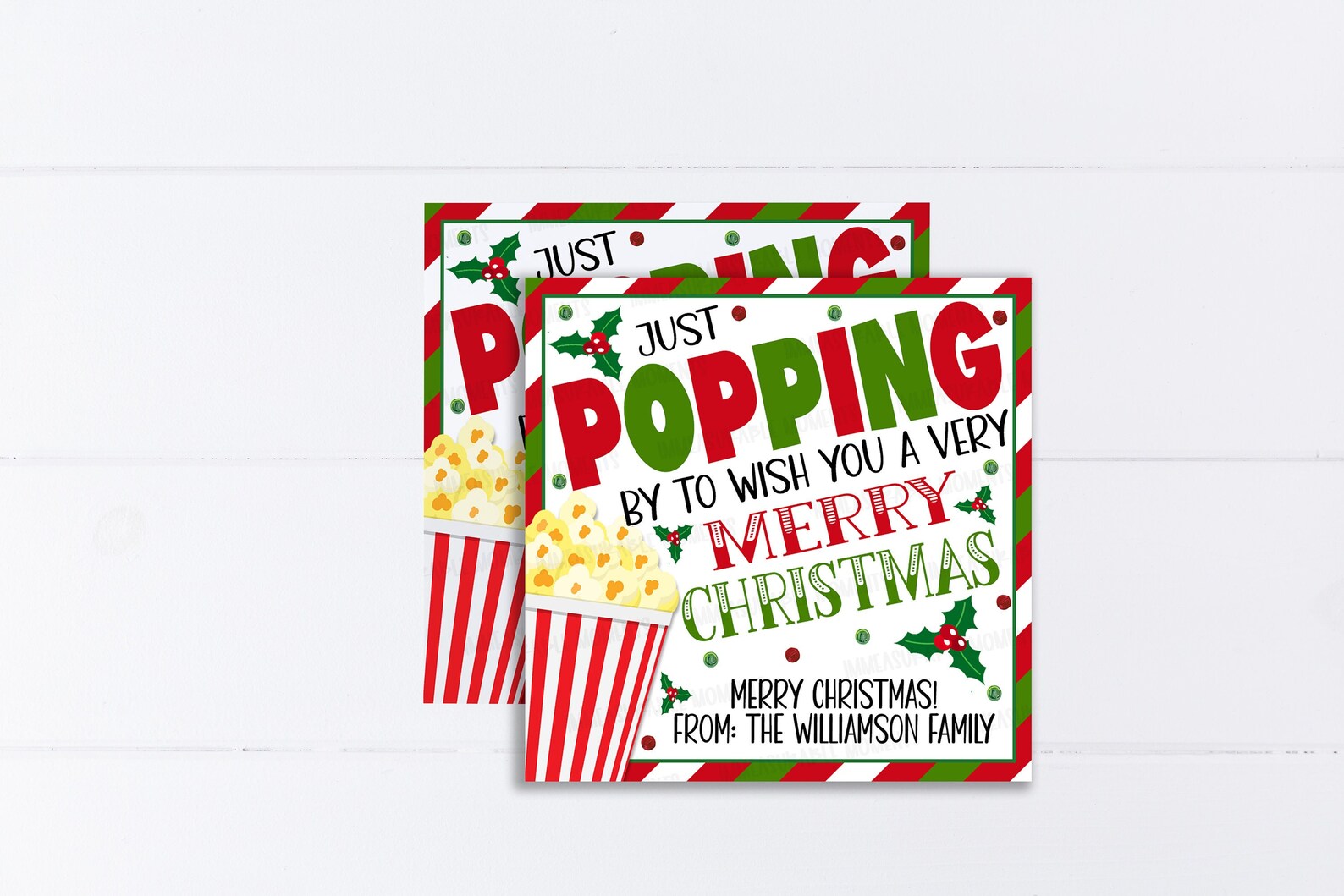 Christmas Popcorn Appreciation Gift Tag Editable Christmas - Etsy