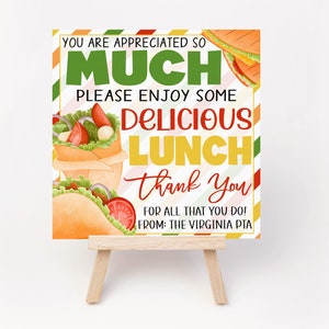 Lunch Appreciation Gift Tag, Appreciated so Much Enjoy Delicious Lunch ...