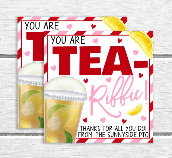 Iced Tea Gift Tag, Editable You are TEA-riffic, Iced Tea Appreciation ...