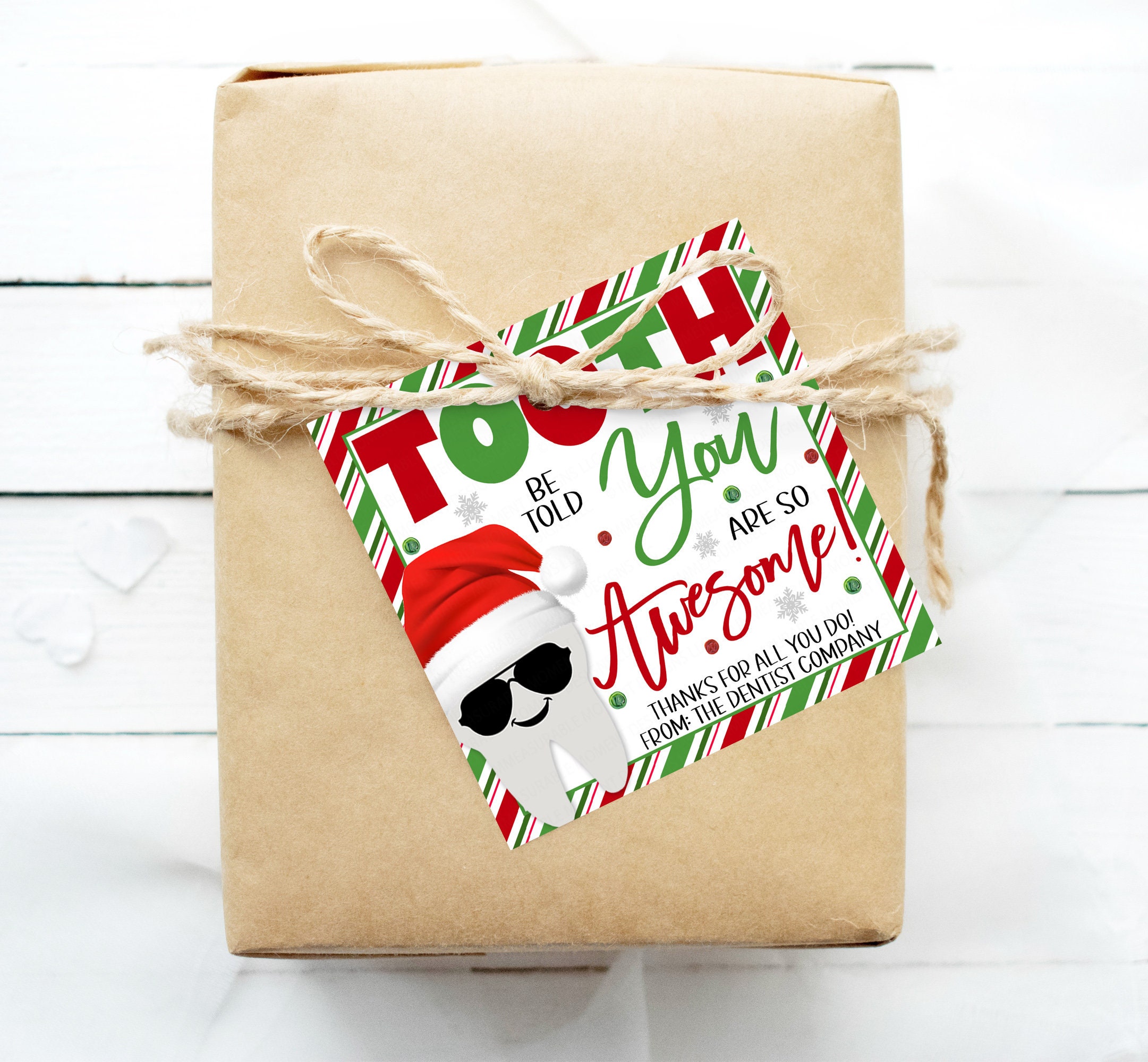 Christmas Dental Appreciation Gift Tags, Tooth Be Told You Are Awesome ...