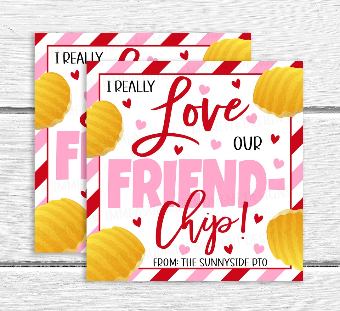 Potato Chip Valentine's Day Gift Tags, Chip Chip Hooray, Potato Chips ...