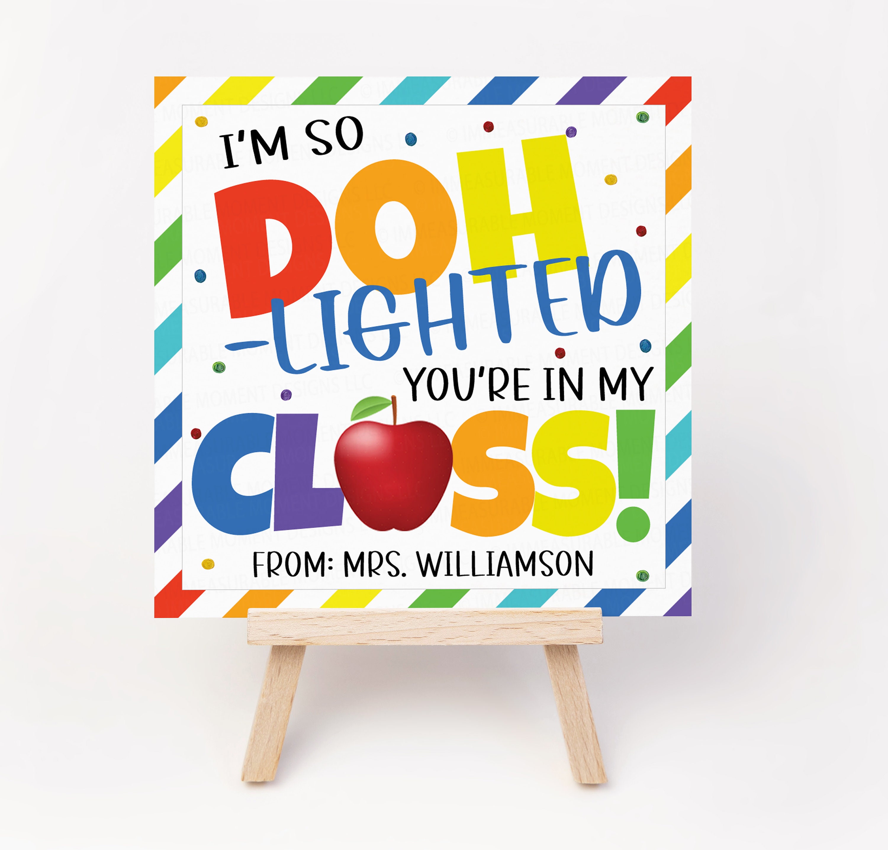 Play Dough Gift Tags, Doh-lighted You're in My Class, Modeling Dough ...
