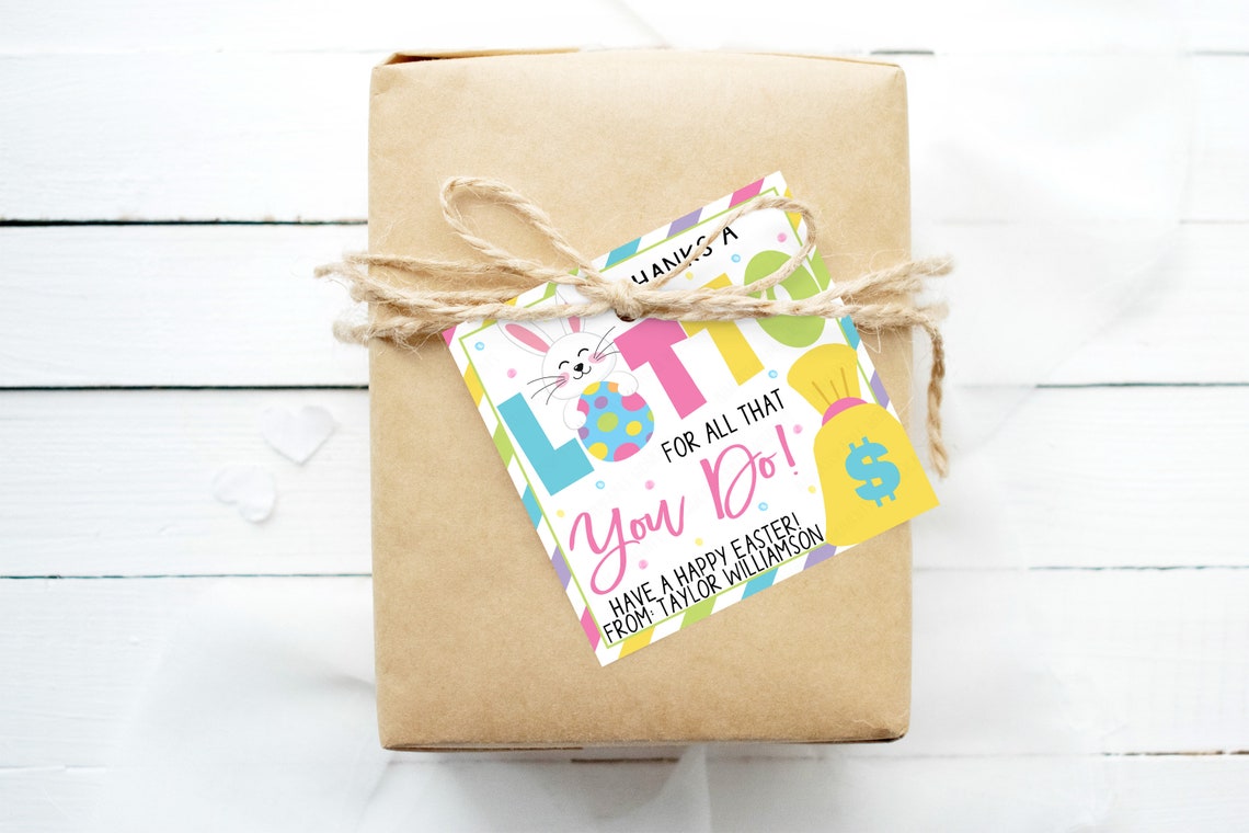 Easter Lottery Gift Tags, Spring Scratch Off, Thanks A Lotto for All ...