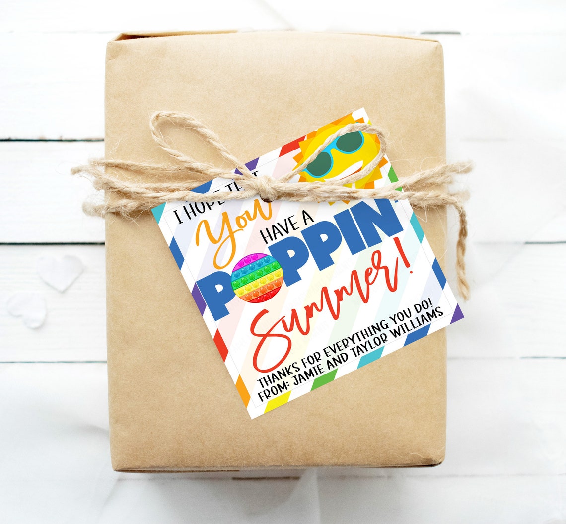 Poppin' Summer Gift Tag Fidget Summer Theme End of - Etsy