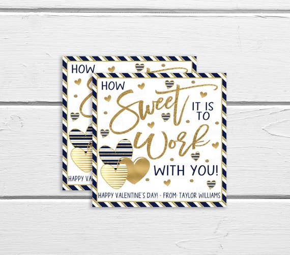 Valentine Coworker Appreciation Gift Tags, Editable Company Staff ...