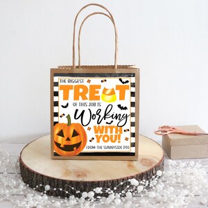 Halloween Co-worker Gift Tag, Gift for Coworker, Biggest Treat is ...