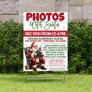 Photos With Santa Flyer, Pictures With Santa Fundraiser, Kids Christmas ...