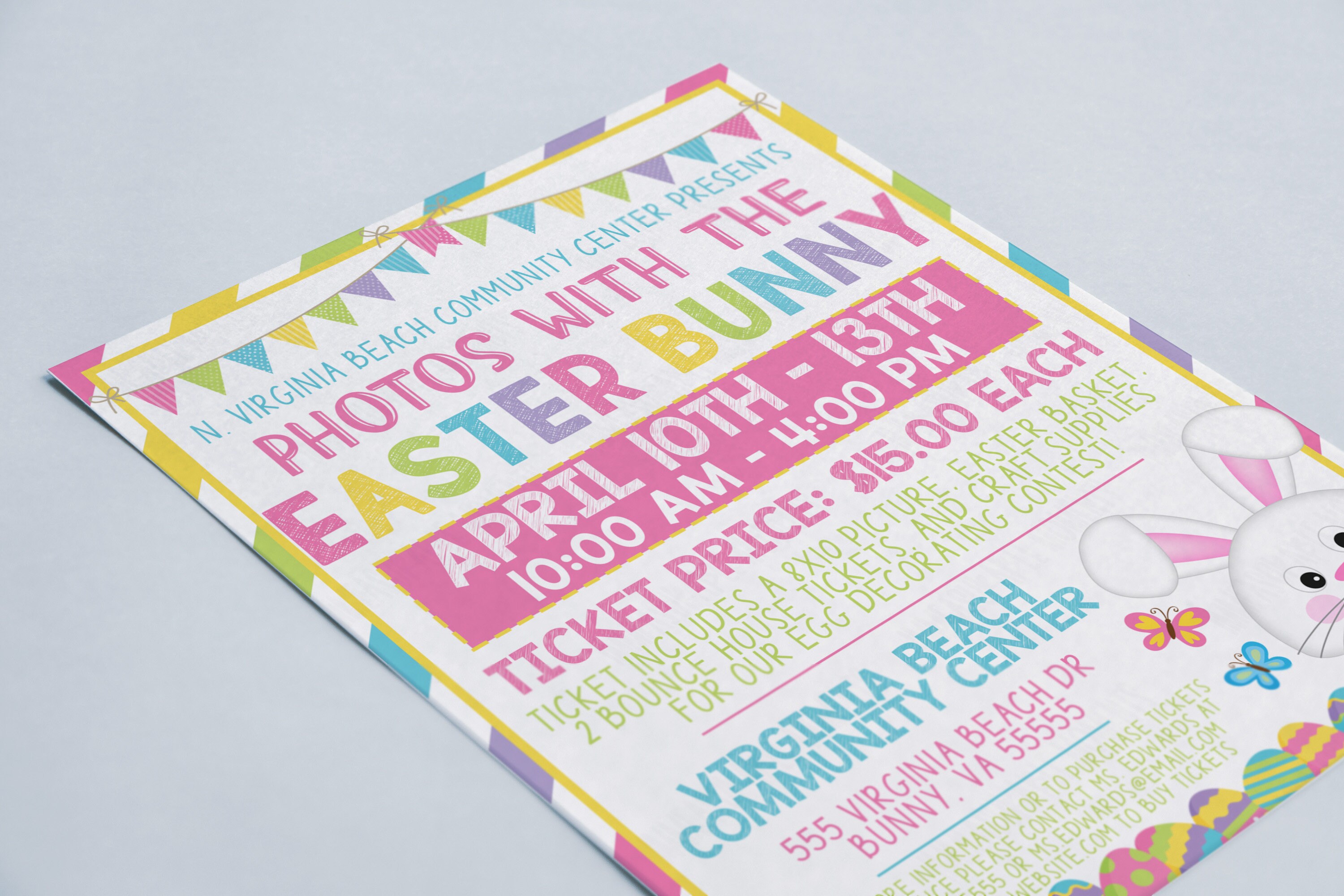 Photos With the Easter Bunny Flyer, Pictures Easter Bunny Invitation ...