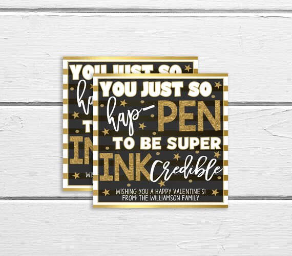 Pen Thank You Tag, Editable Pen Appreciation Tag, Marker Highlighter ...