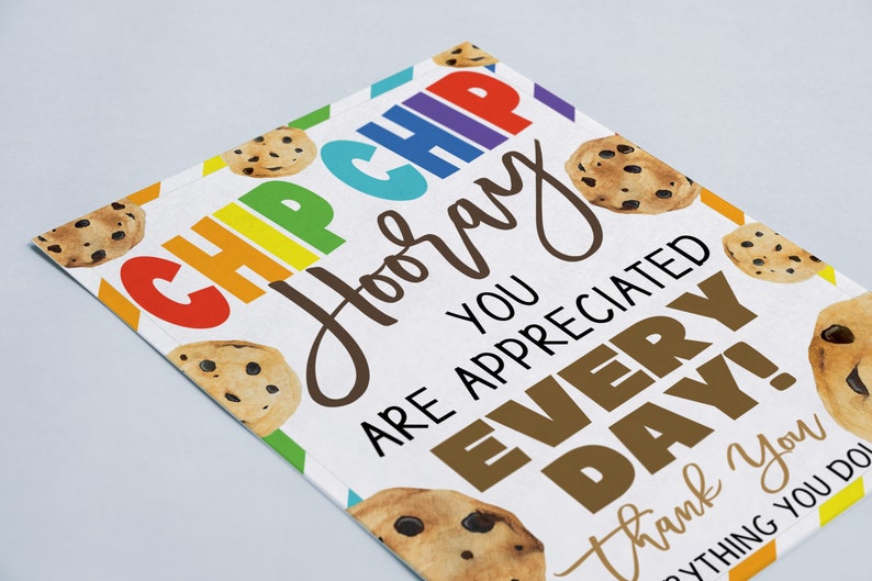 Cookie Sign, Appreciation Printable, Chip Chip Hooray, Breakfast Brunch ...