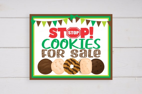 Scout Cookie Booth Sign, Stop Cookies For Sale, Printable Cookie Drop ...
