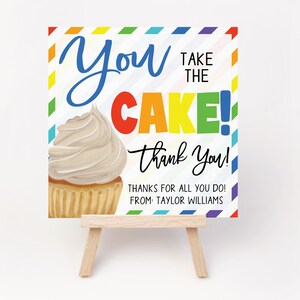 Cupcake Gift Tag, You Take the Cake, School Teacher Staff Employee ...