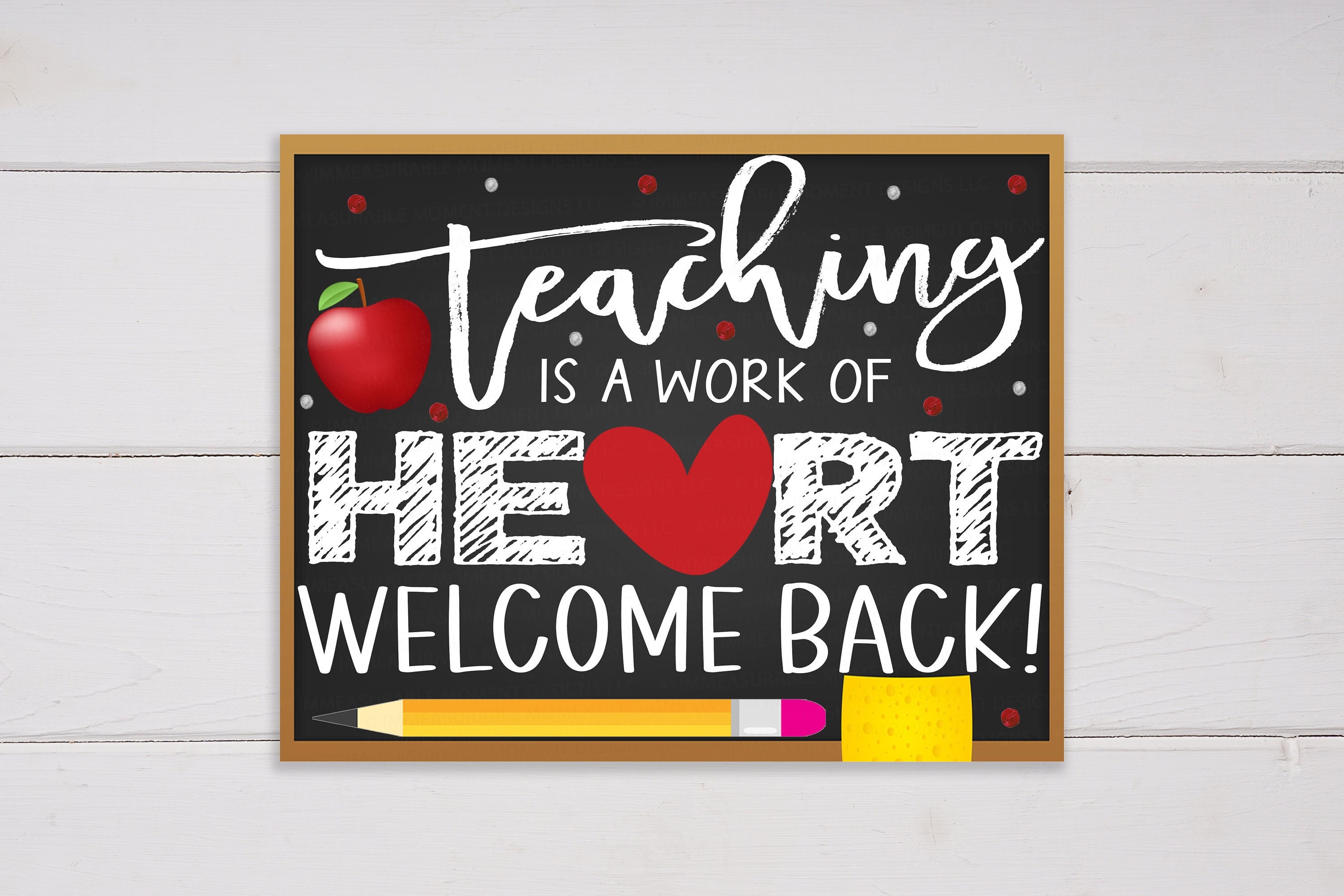 Back to School Teacher Sign, Teachers and Staff Appreciation Printable ...
