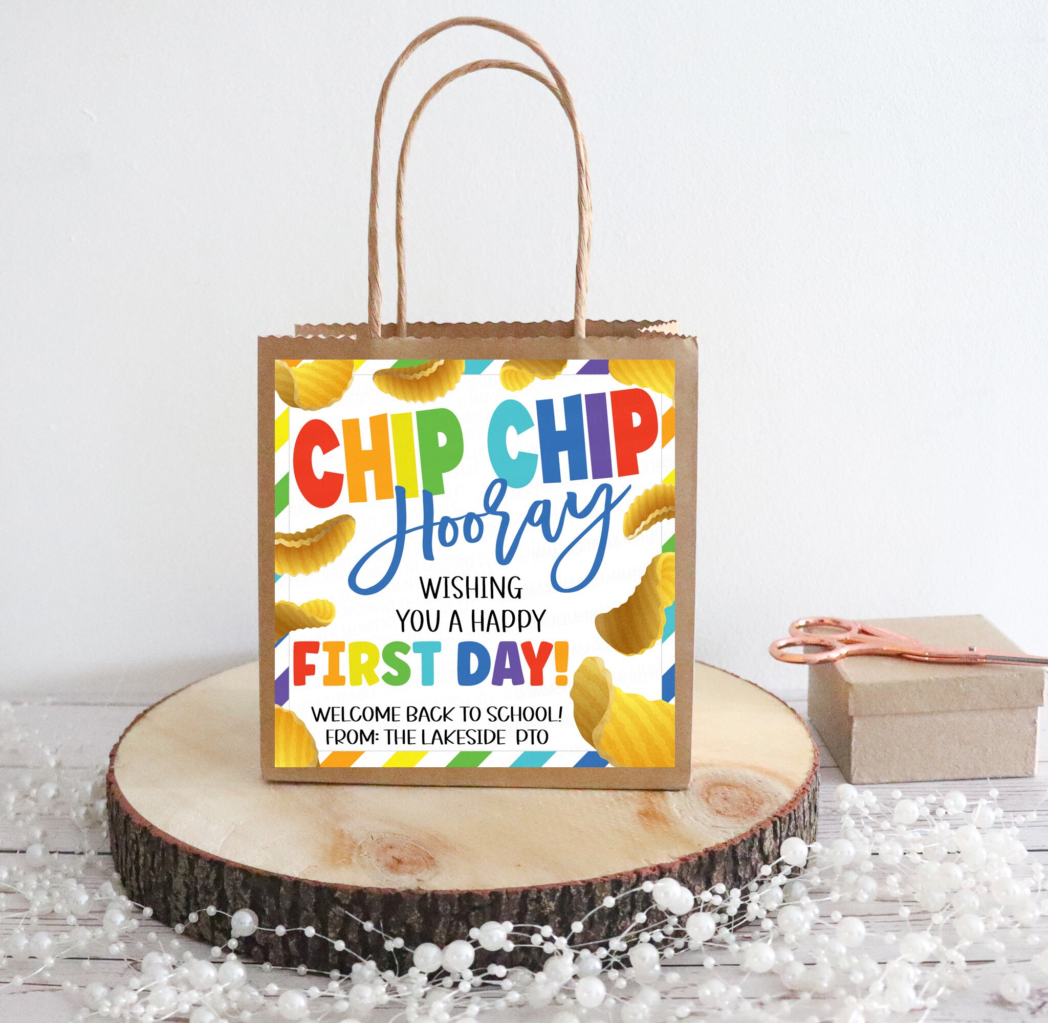 Chip Back to School Gift Tags, Chip Chip Hooray First Day, Potato Chips ...