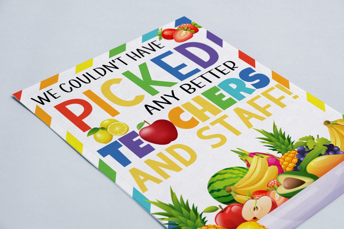 Teacher Appreciation Sign, Fruit Bar Printable Decor, Brunch Lunch ...