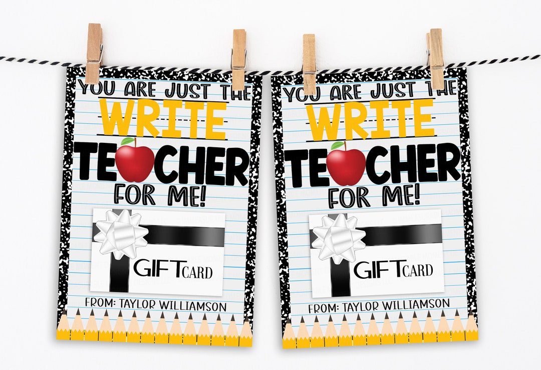 Teacher Appreciation Gift Card Holder, You Are Just the Write Teacher ...