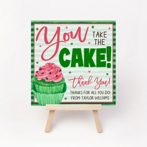 Cupcake Gift Tag, You Take the Cake, Watermelon School Teacher Staff ...